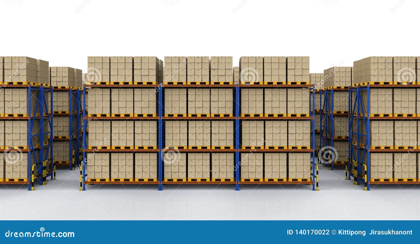 Rack in warehouse stock illustration. Illustration of storage - 140170022