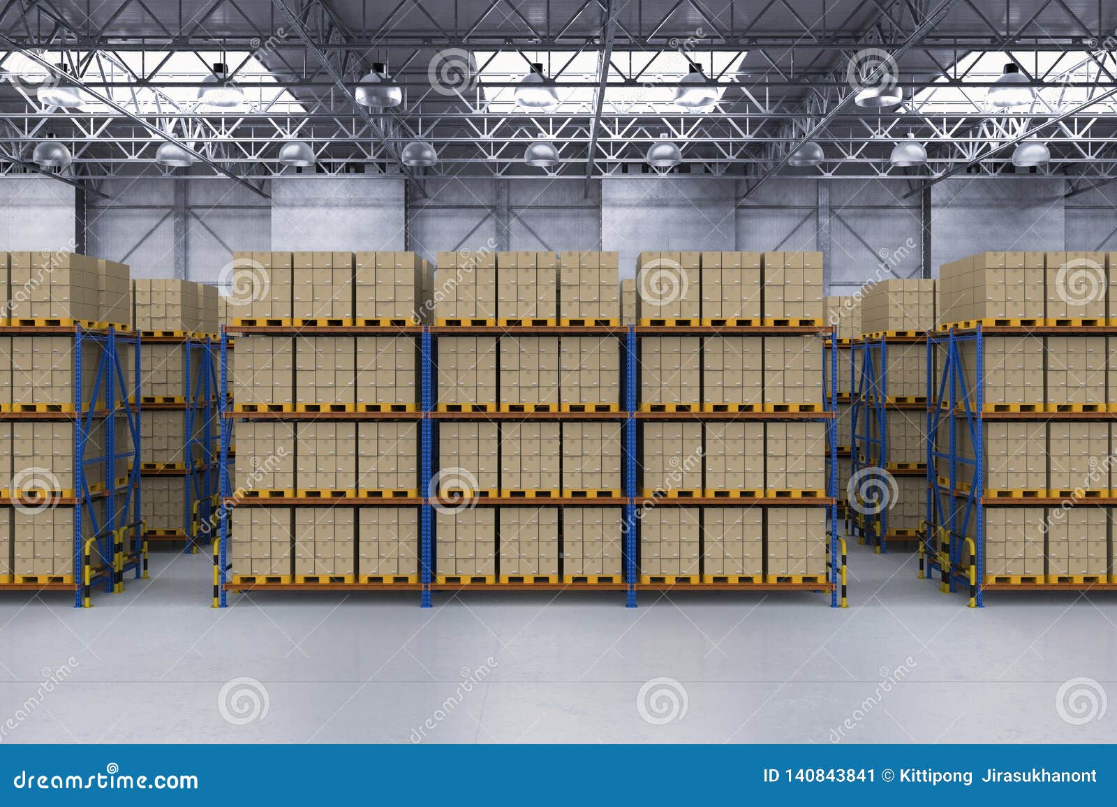 Rack in warehouse stock image. Image of rendering, goods - 140843841