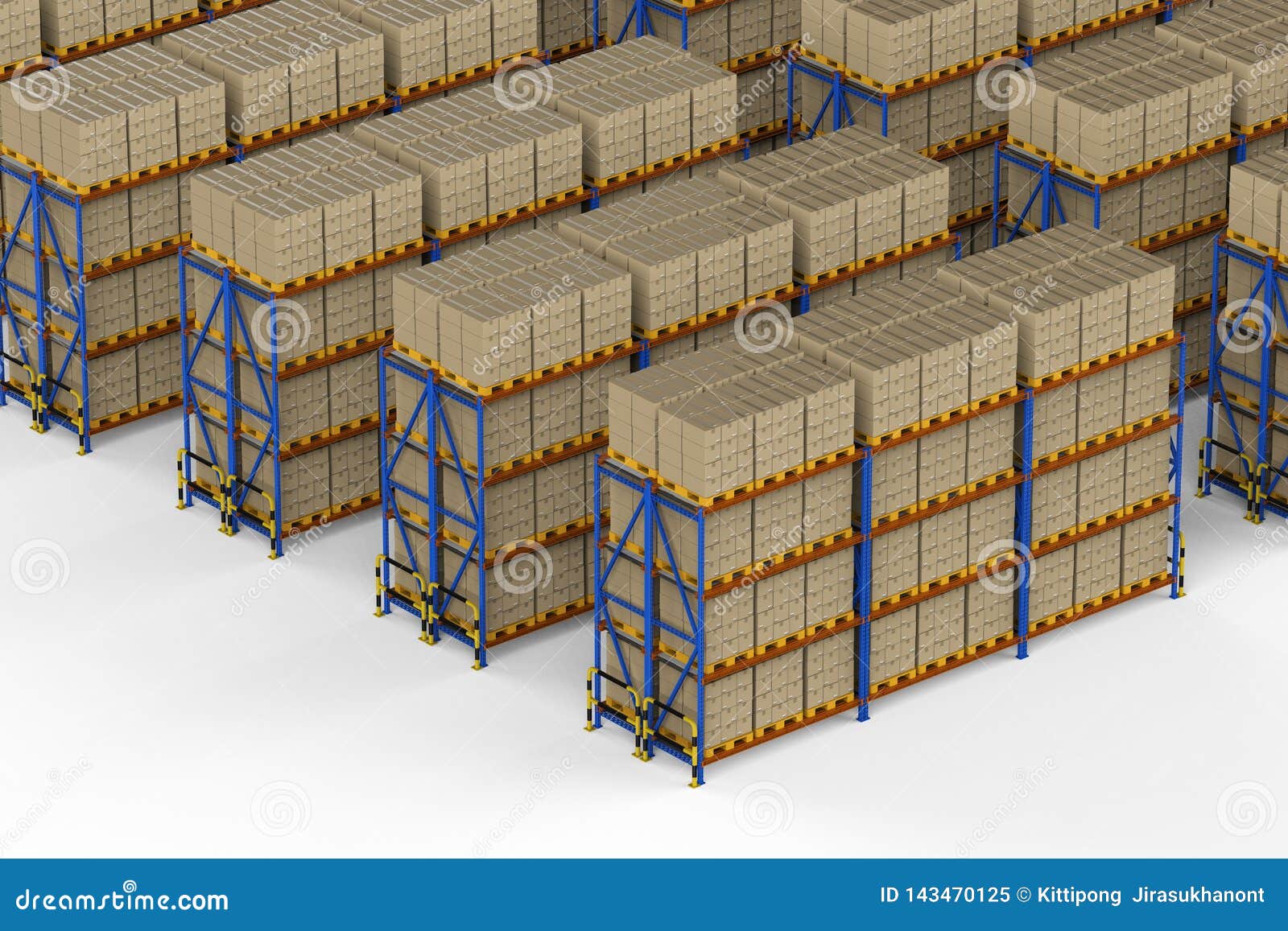 Rack in warehouse stock illustration. Illustration of stow - 143470125