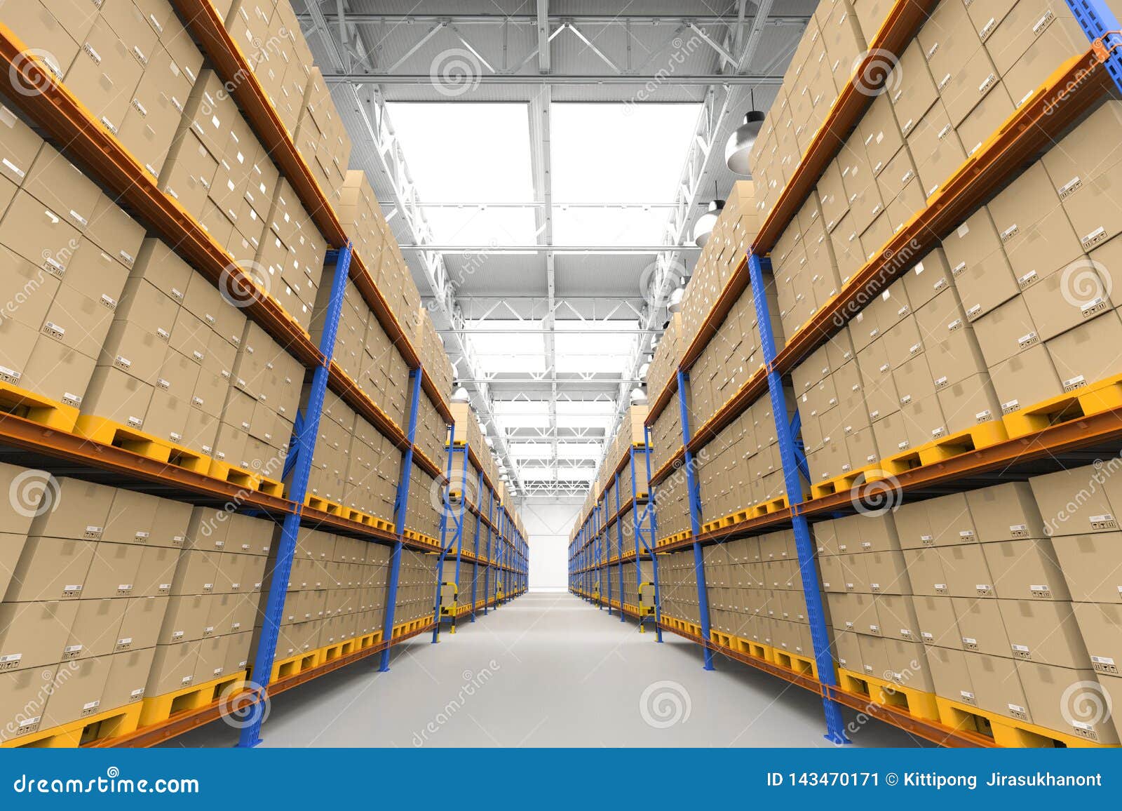 Rack in warehouse stock illustration. Illustration of rack - 143470171