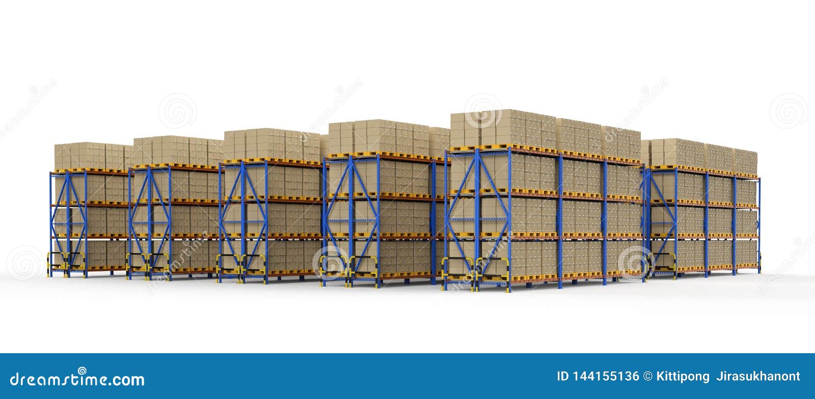 Rack in warehouse stock illustration. Illustration of packaging - 144155136