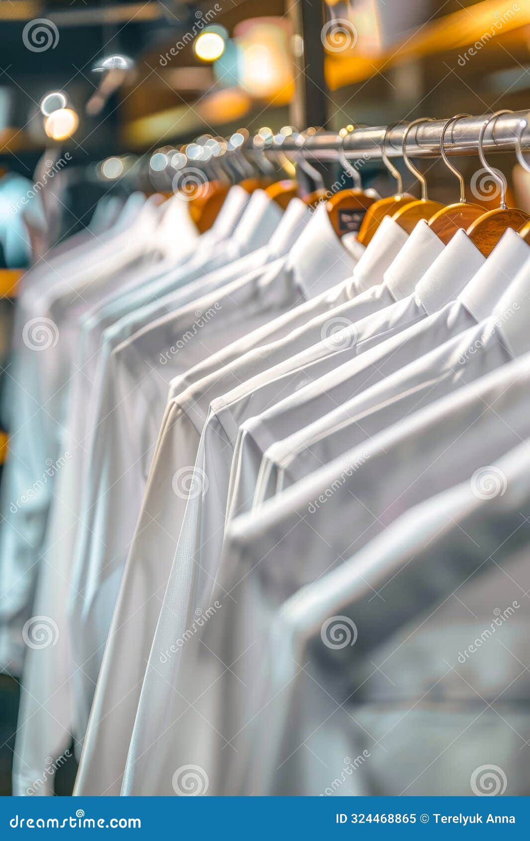 A Rack of White Shirts Hanging in a Store Stock Image - Image of ...