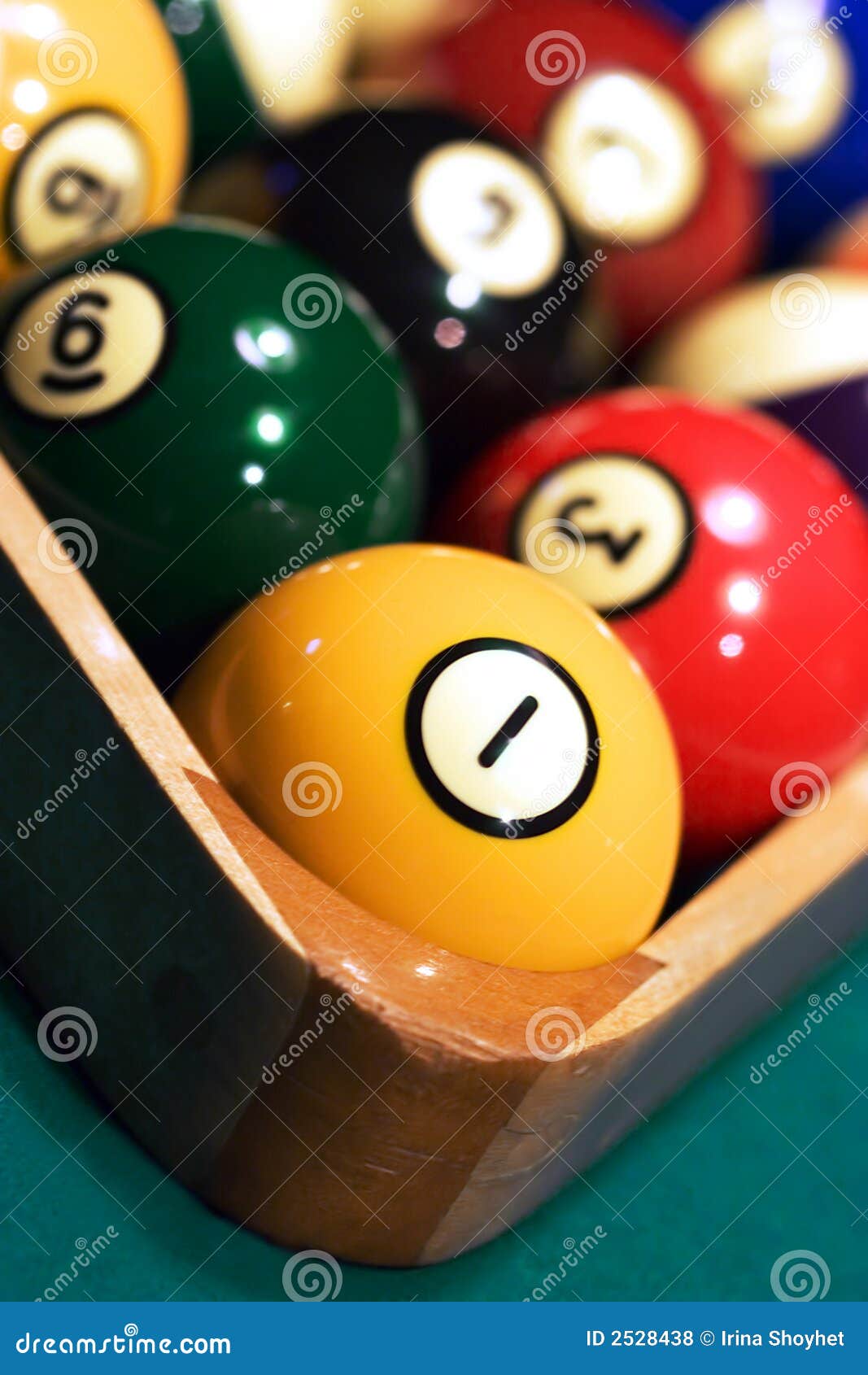 Racked Billiard Balls Close Up Stock Photo - Image of game, sphere: 2528438