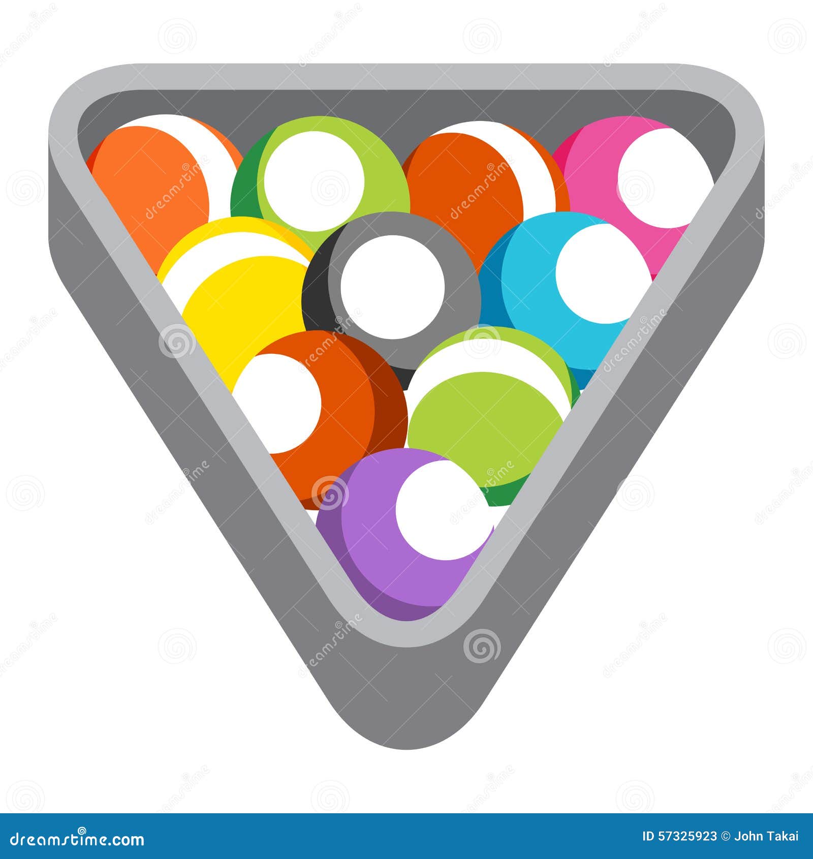 Racked Billiard Pool Balls stock vector. Illustration of clipart - 57325923