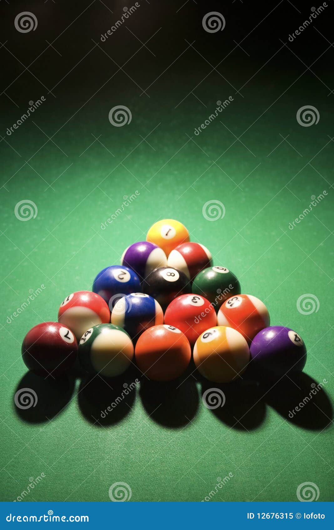 Racked Pool Balls stock image. Image of copy, recreational - 12676315