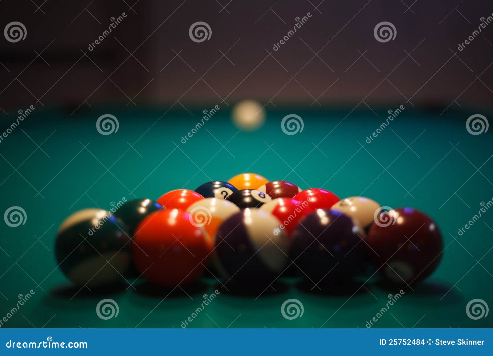 Racked and Ready - Pool Balls Set Up for Play Stock Photo - Image of ...