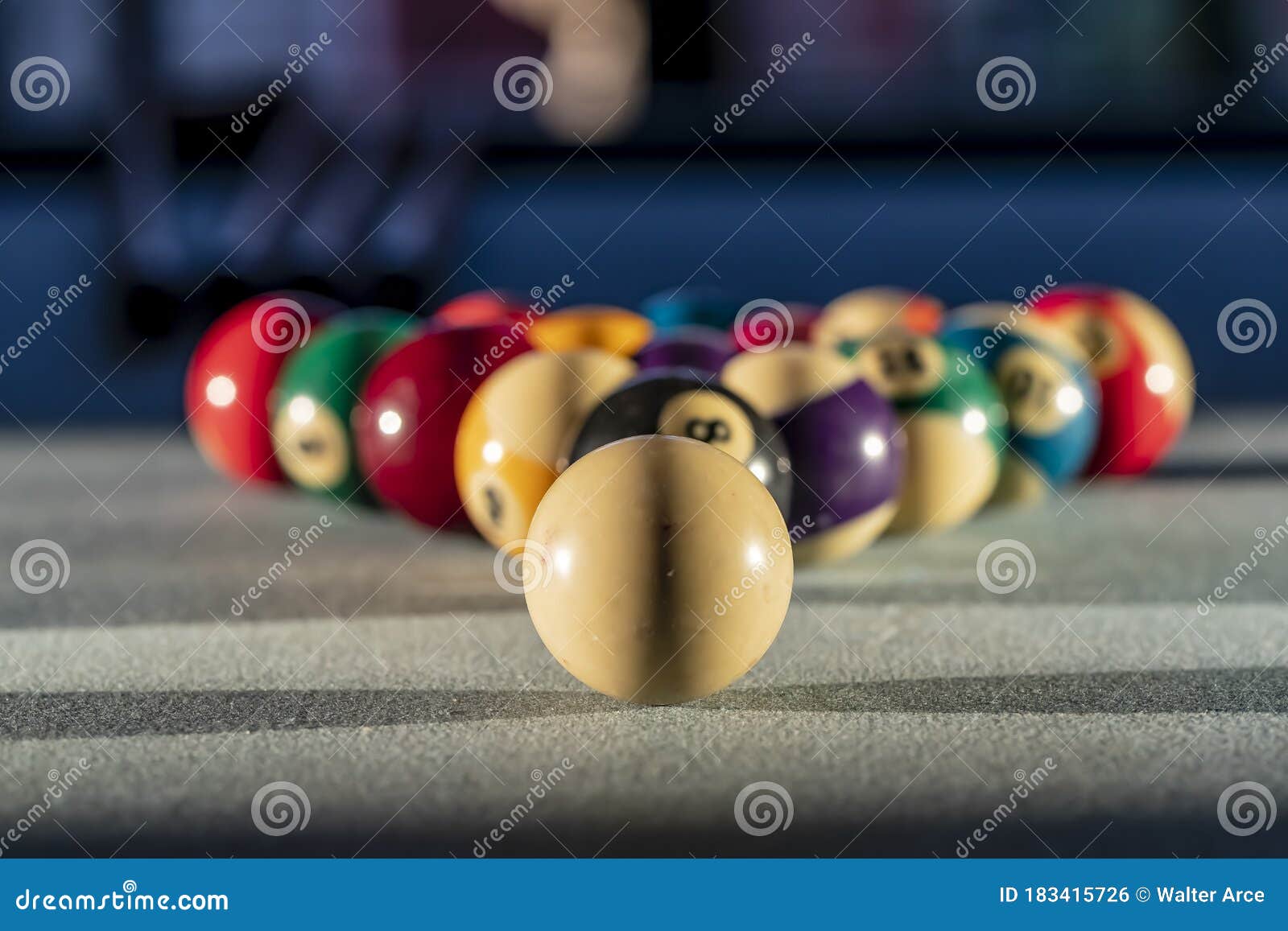 A Racked Up Triangle of Billiard Balls Ready for a Game of Pool Stock ...
