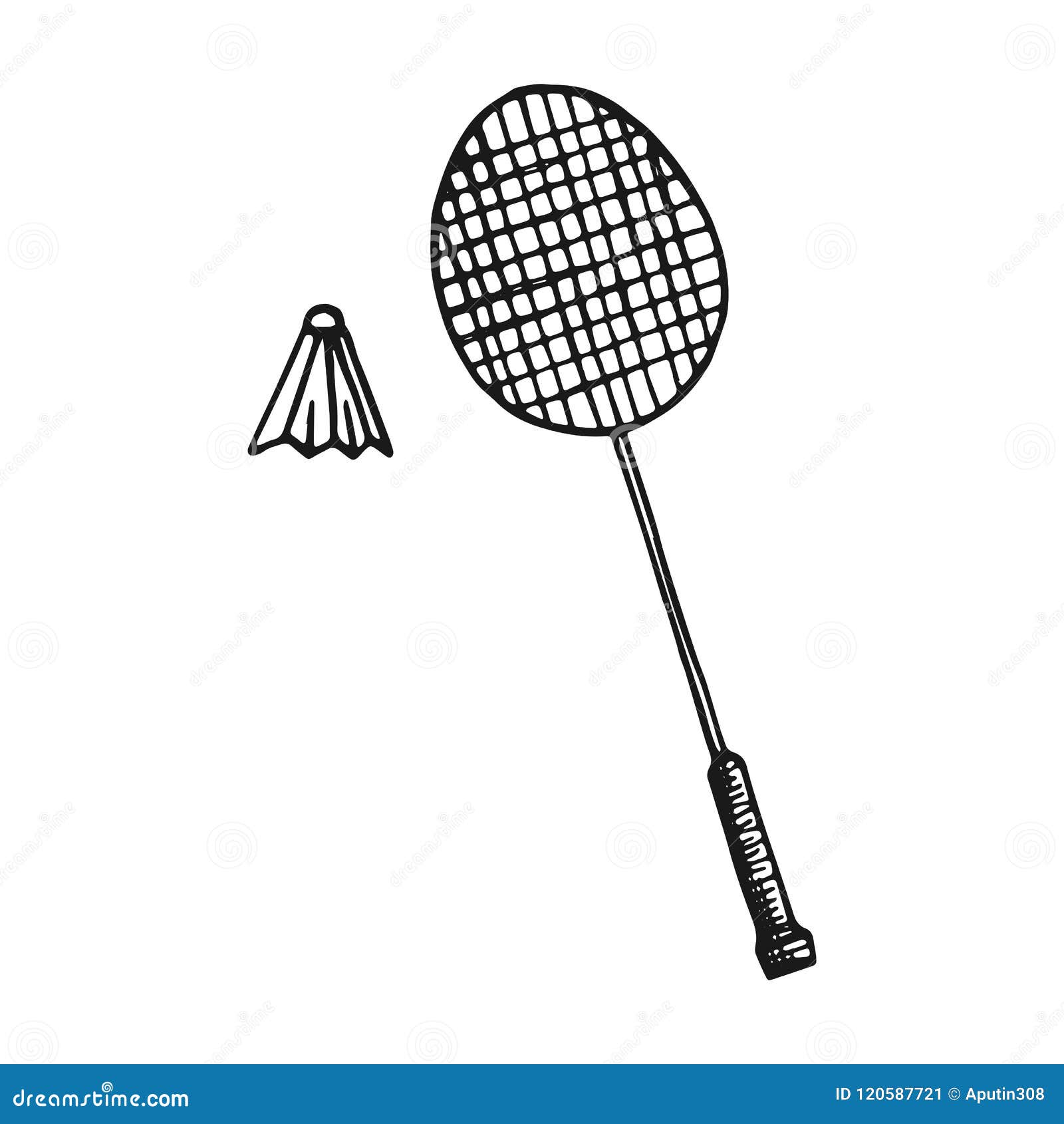Racket and Badminton Shuttle Vector Sketch Isolated Stock Vector ...