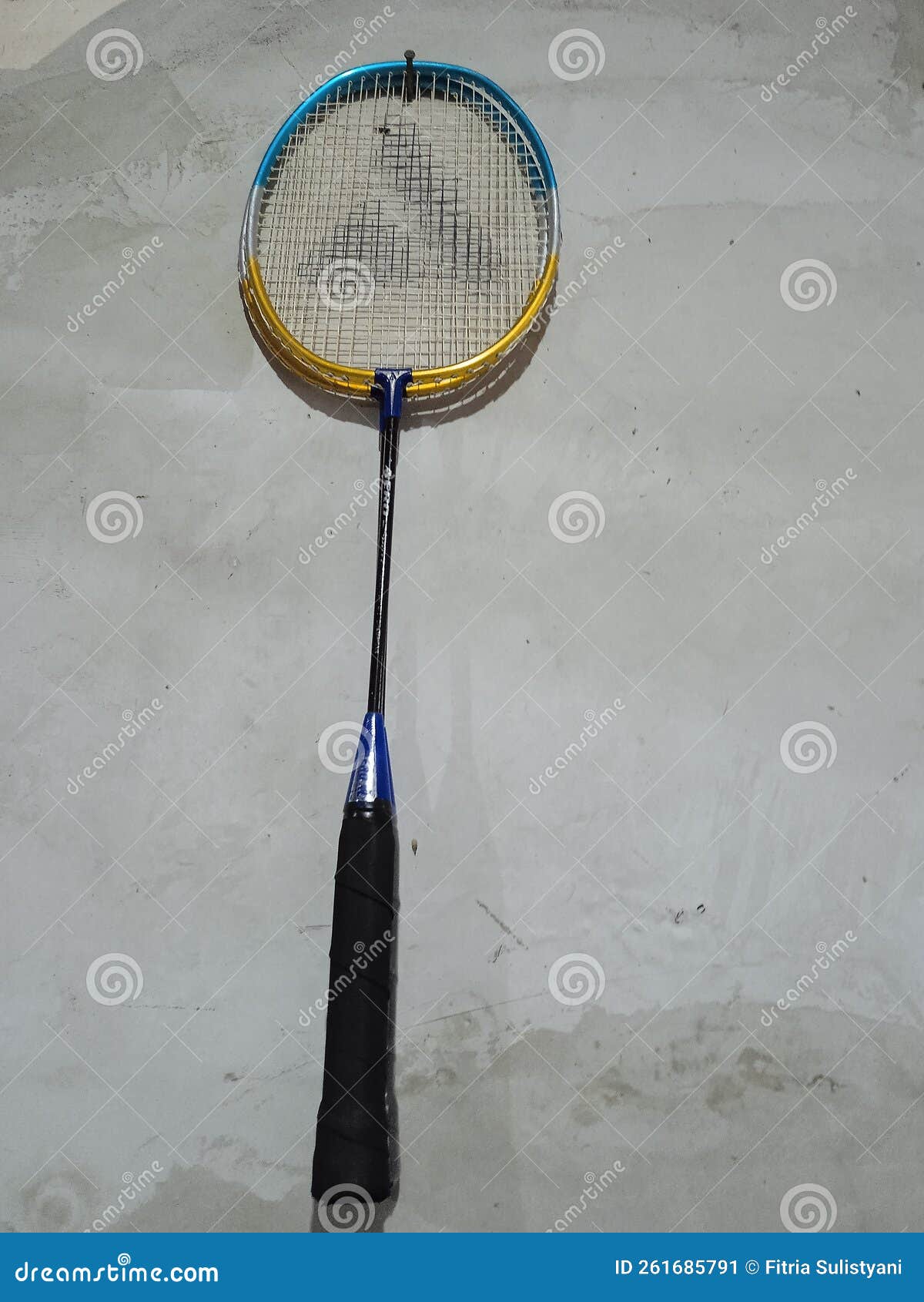 The Racket Hanging on the Wall Stock Image - Image of wall, hanging ...