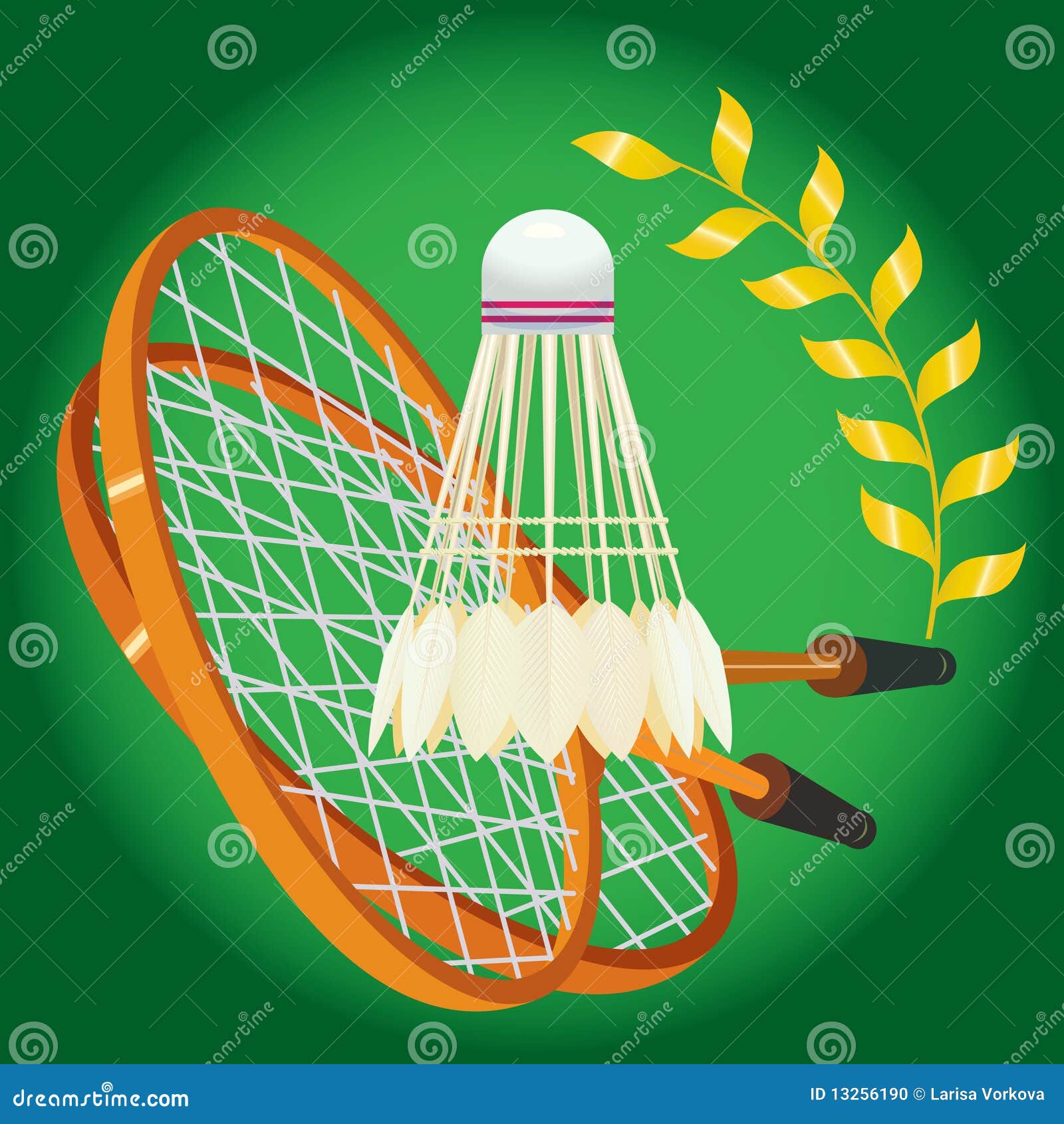 Racket and shuttlecock stock illustration. Illustration of white - 13256190