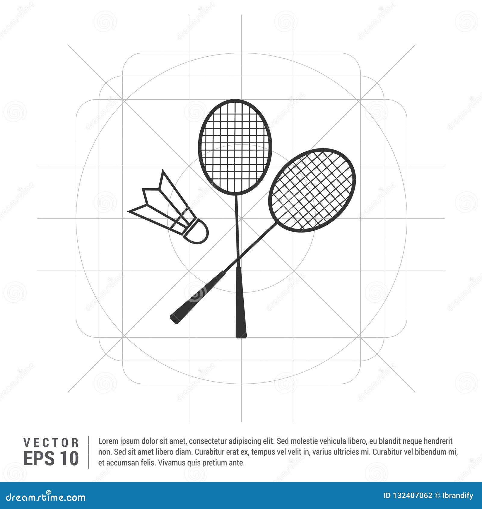 Racket Shuttlecock Icon stock vector. Illustration of sign - 132407062