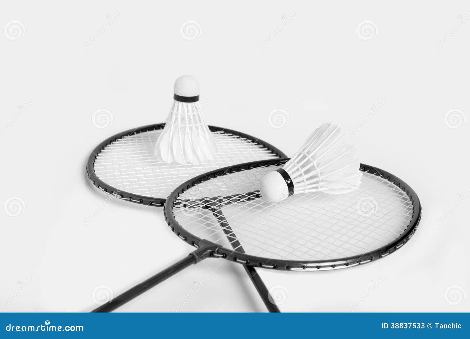 Rackets for Badminton and Shuttlecock Two Stock Image - Image of black ...