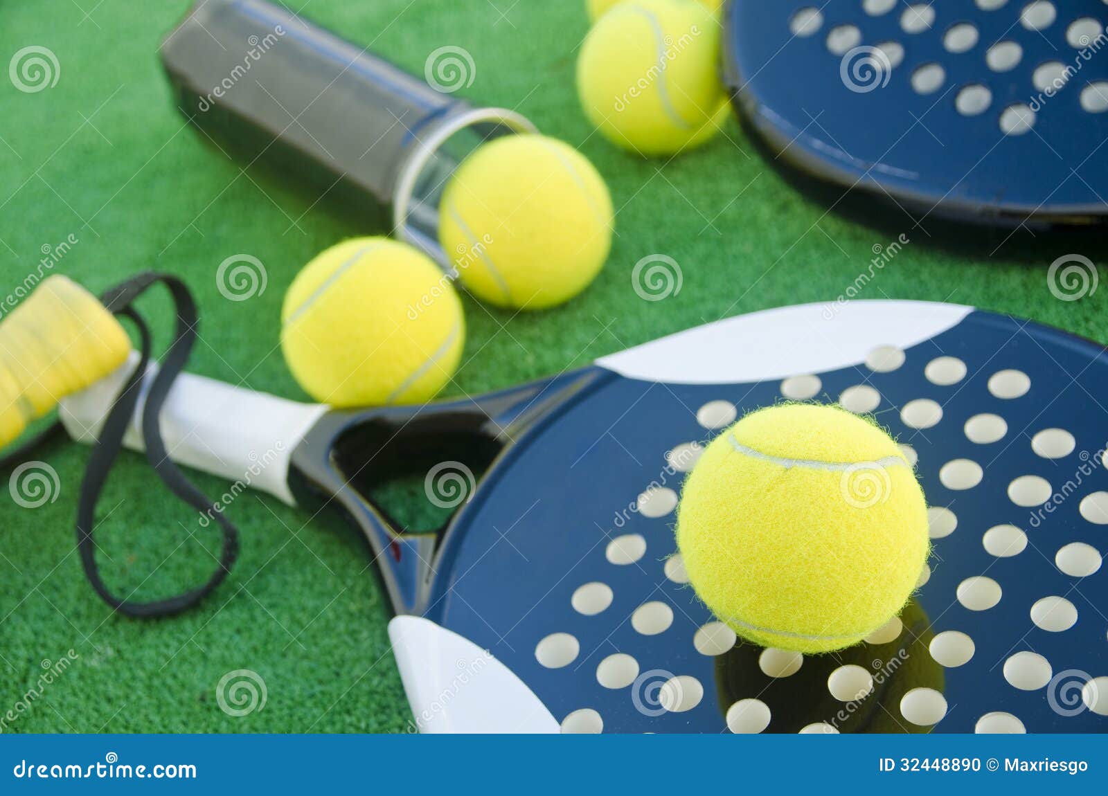 Rackets and balls. stock photo. Image of artificial, still - 32448890