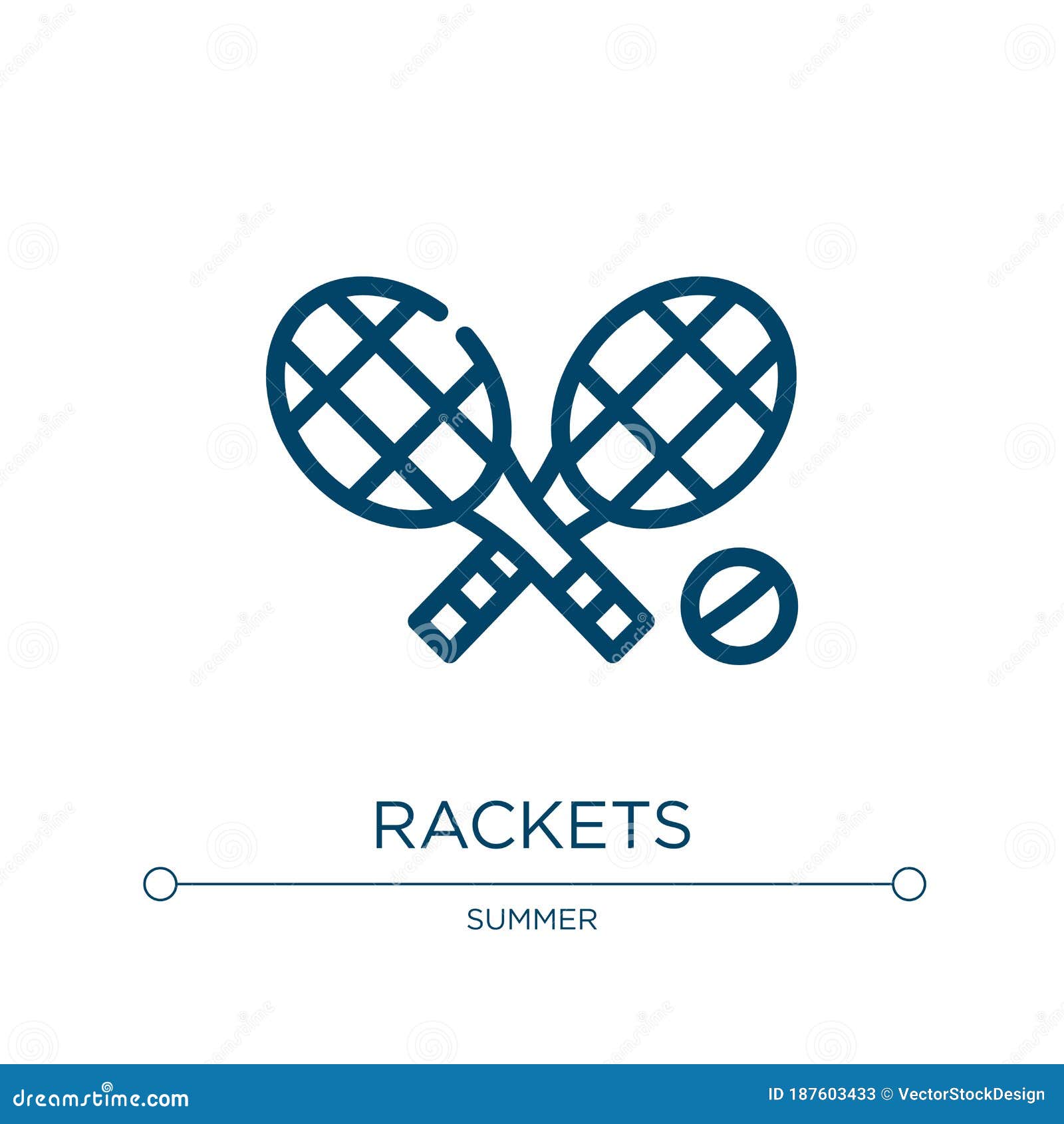 Rackets Icon. Linear Vector Illustration from Summer Collection ...