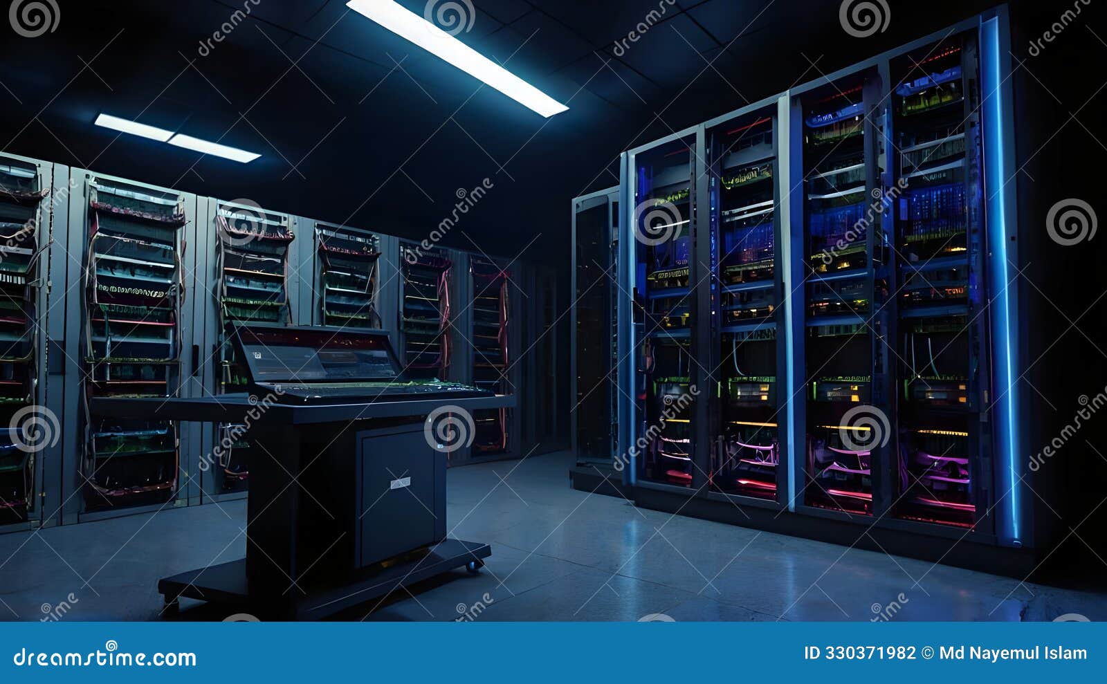 Rackmount LED Console In Server Room Data Center Royalty-Free Stock ...