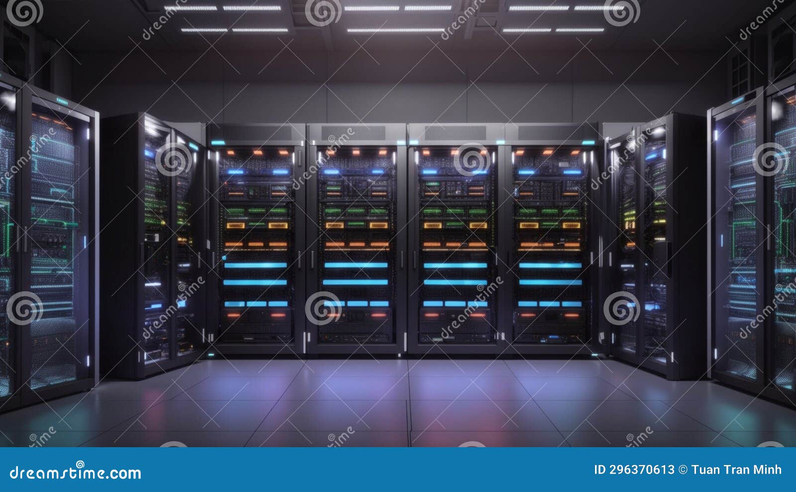 Rackmount LED Server Room Data Stock Illustration - Illustration of ...