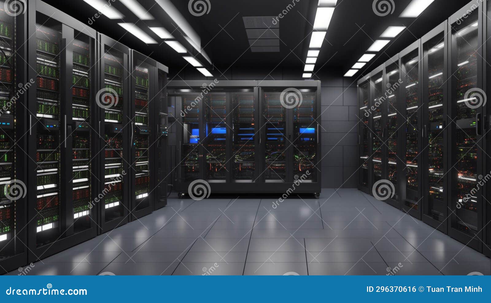 Rackmount LED Server Room Data Stock Illustration - Illustration of ...