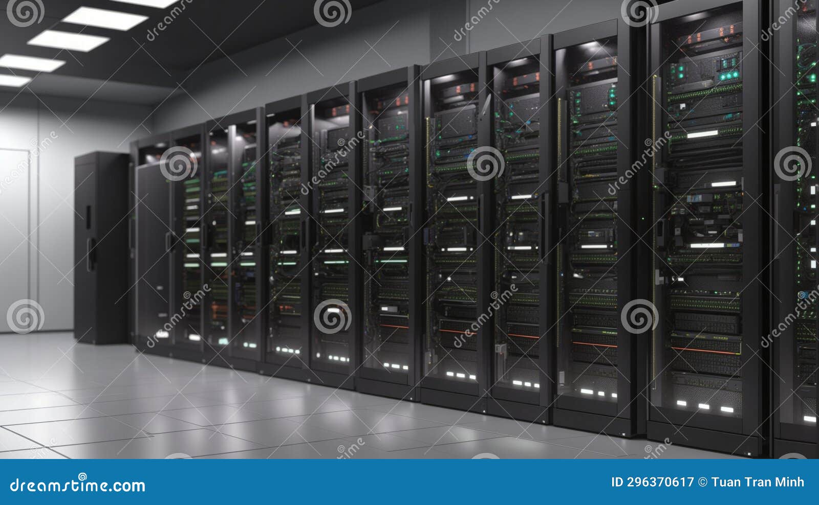 Rackmount LED Server Room Data Stock Illustration - Illustration of ...