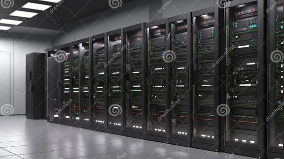 Rackmount LED Server Room Data Stock Illustration - Illustration of ...
