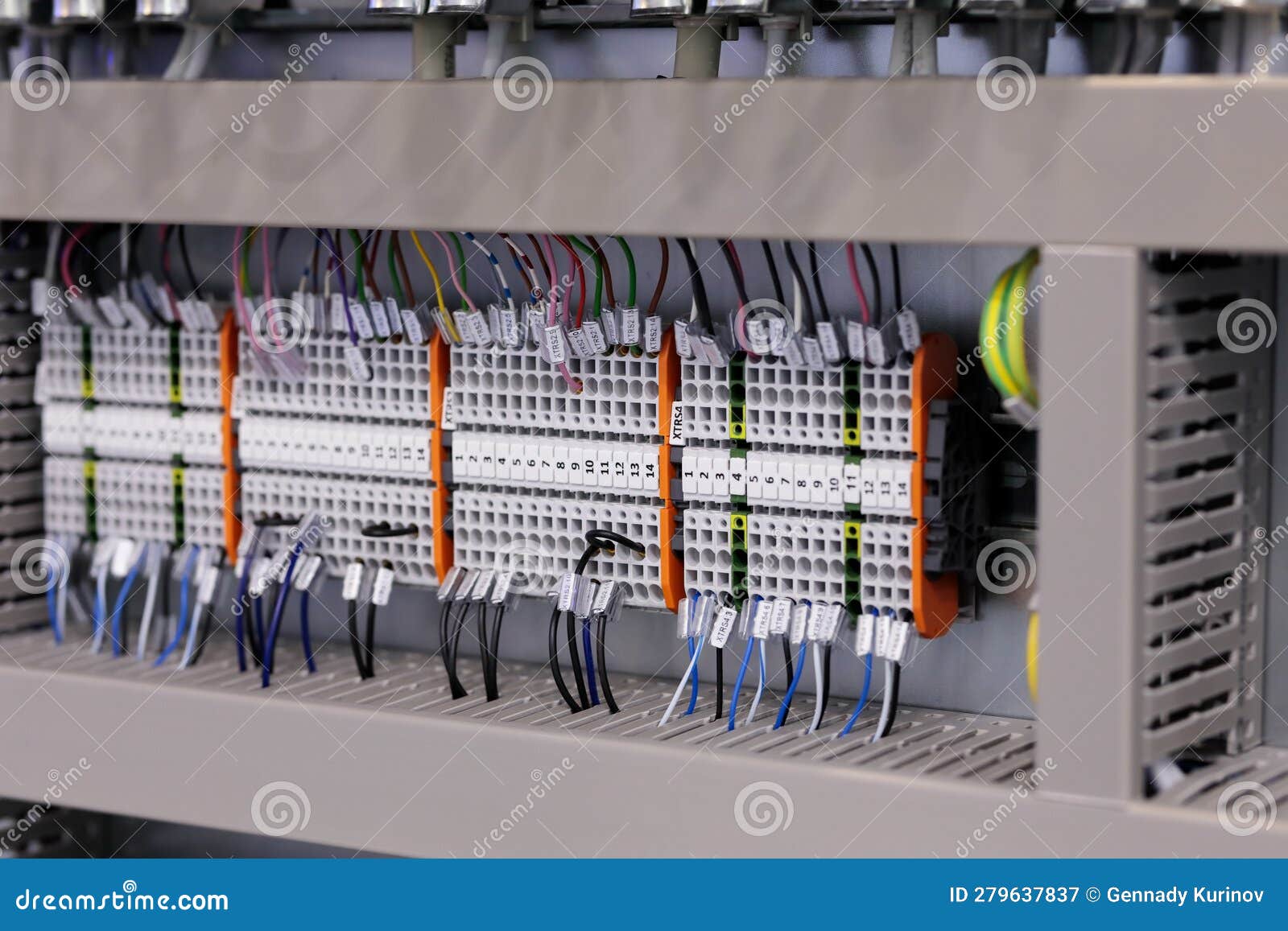 Rackmount PLC Control Panel Wiring Close Up Stock Image - Image of ...