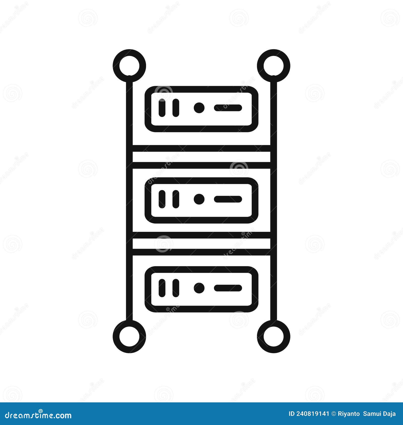 Rackmount Server Black and White Illustration Stock Vector ...