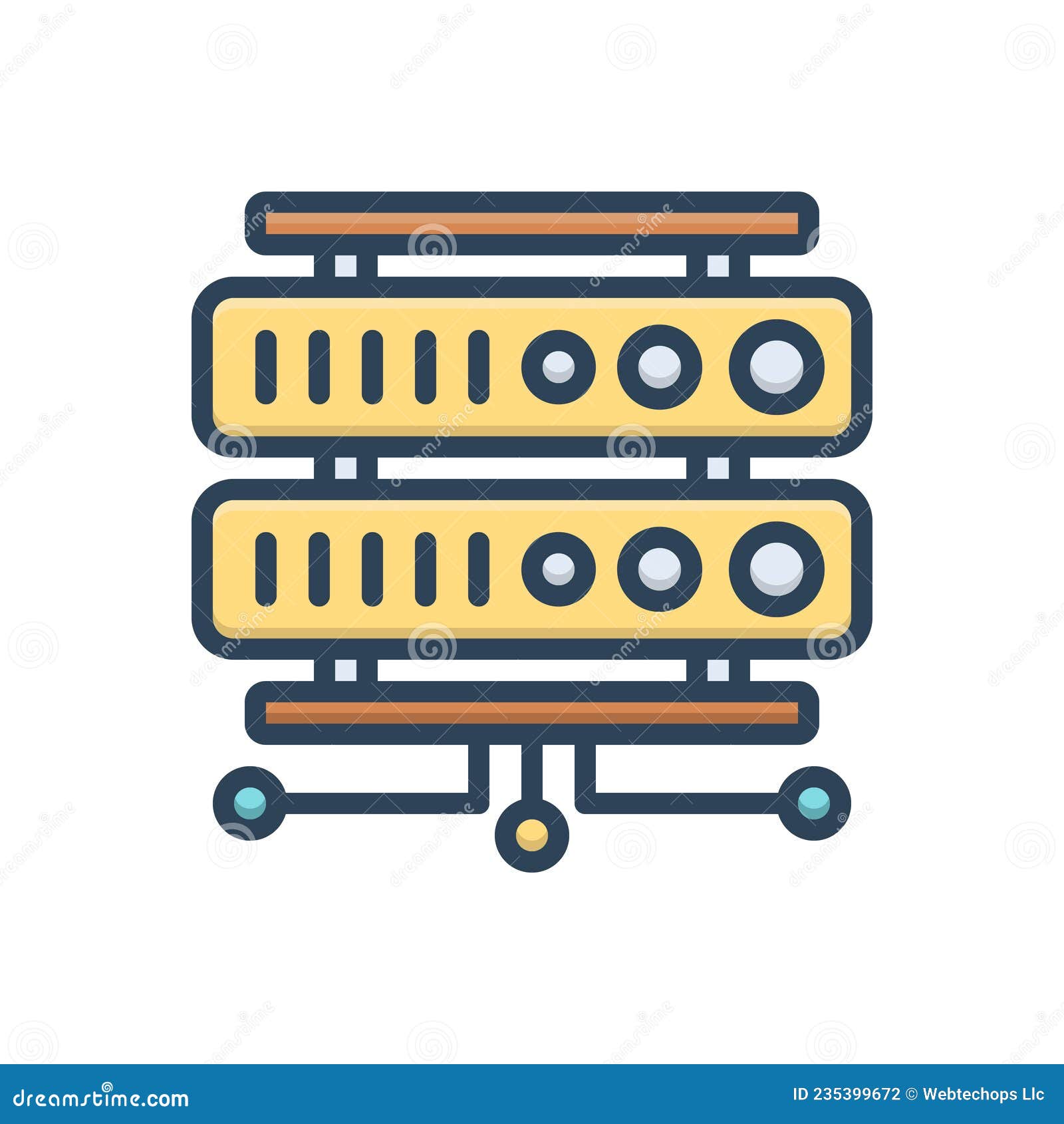Color Illustration Icon for Rackmount Server, Security and Network ...