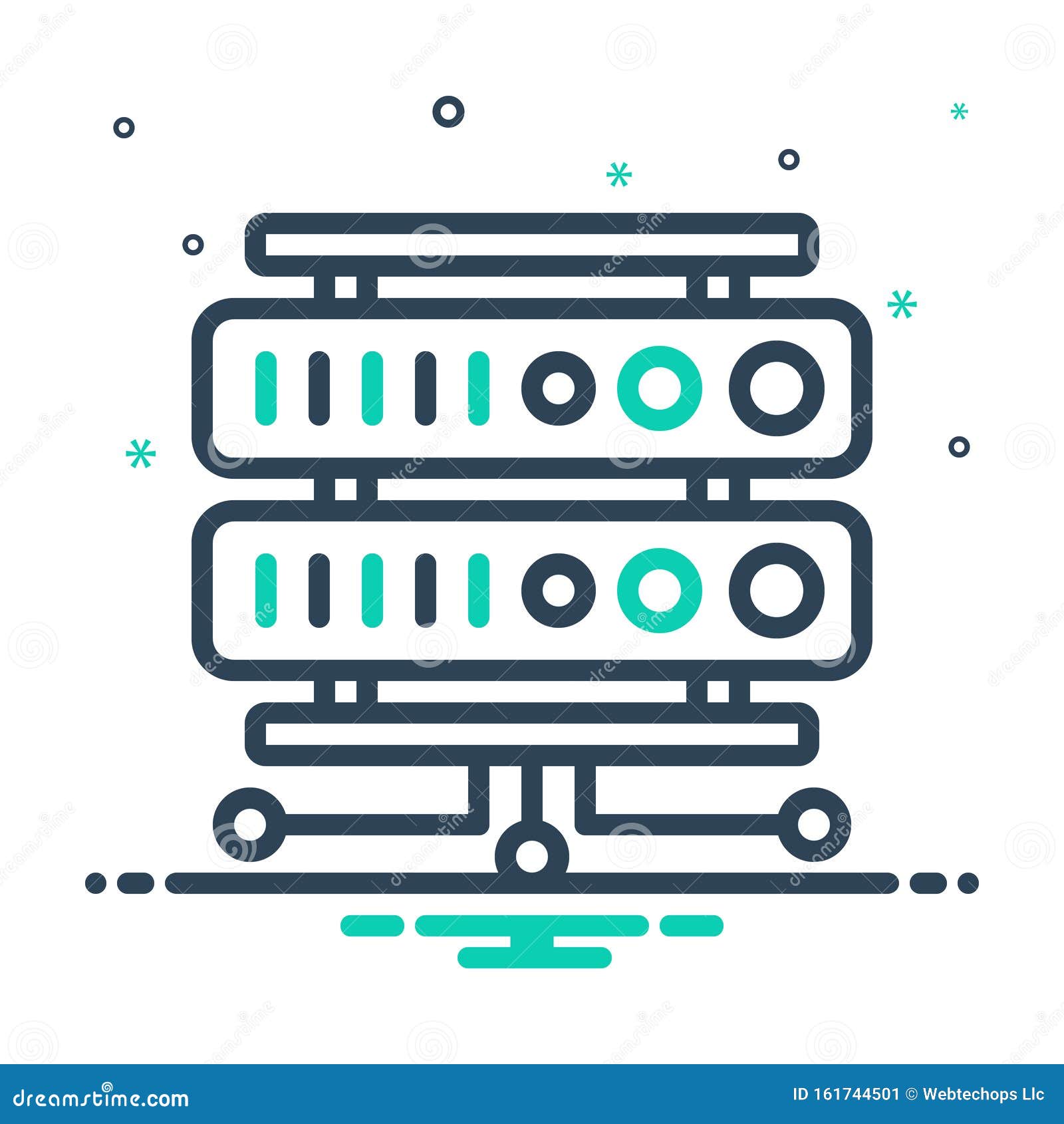 Mix Icon for Rackmount Server, Datacenter and Website Stock Vector ...
