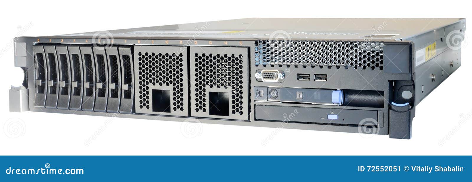 Rackmount server isolated stock image. Image of hard - 72552051