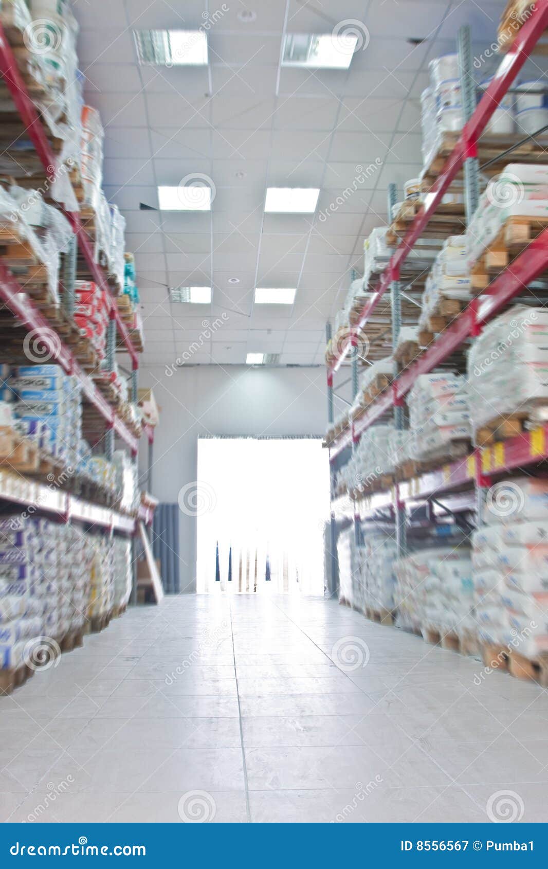 Racks in Big Industrial Warehouse. Stock Image - Image of transport ...