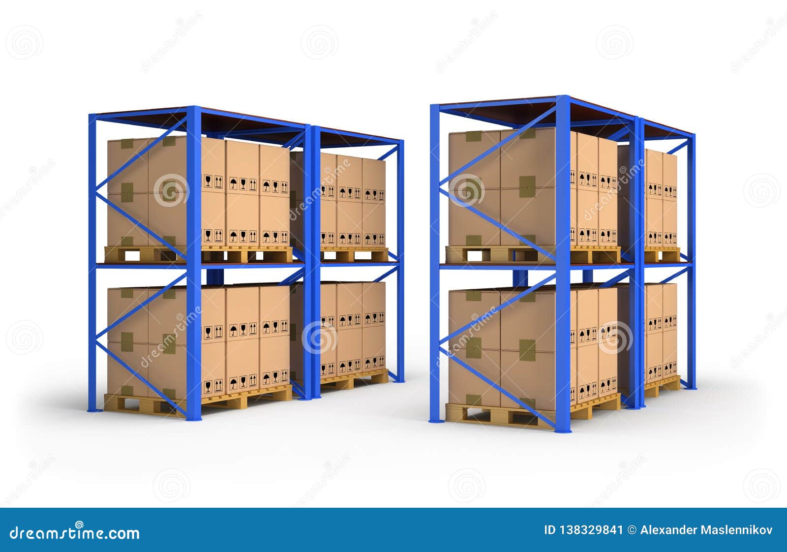 Racks with boxes stock illustration. Illustration of container - 138329841