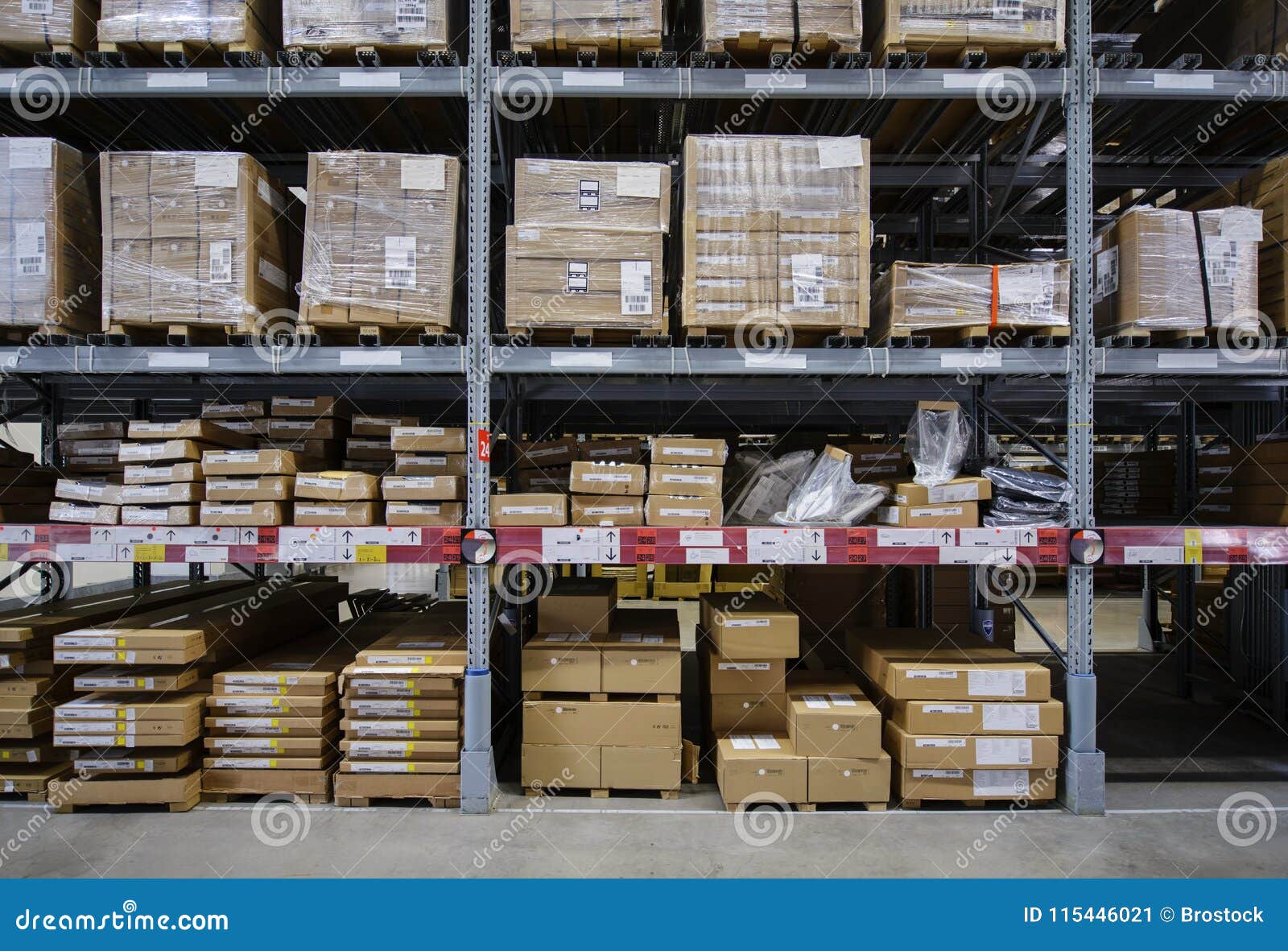 Racks with Boxes are in Storage Room Stock Image - Image of racks ...