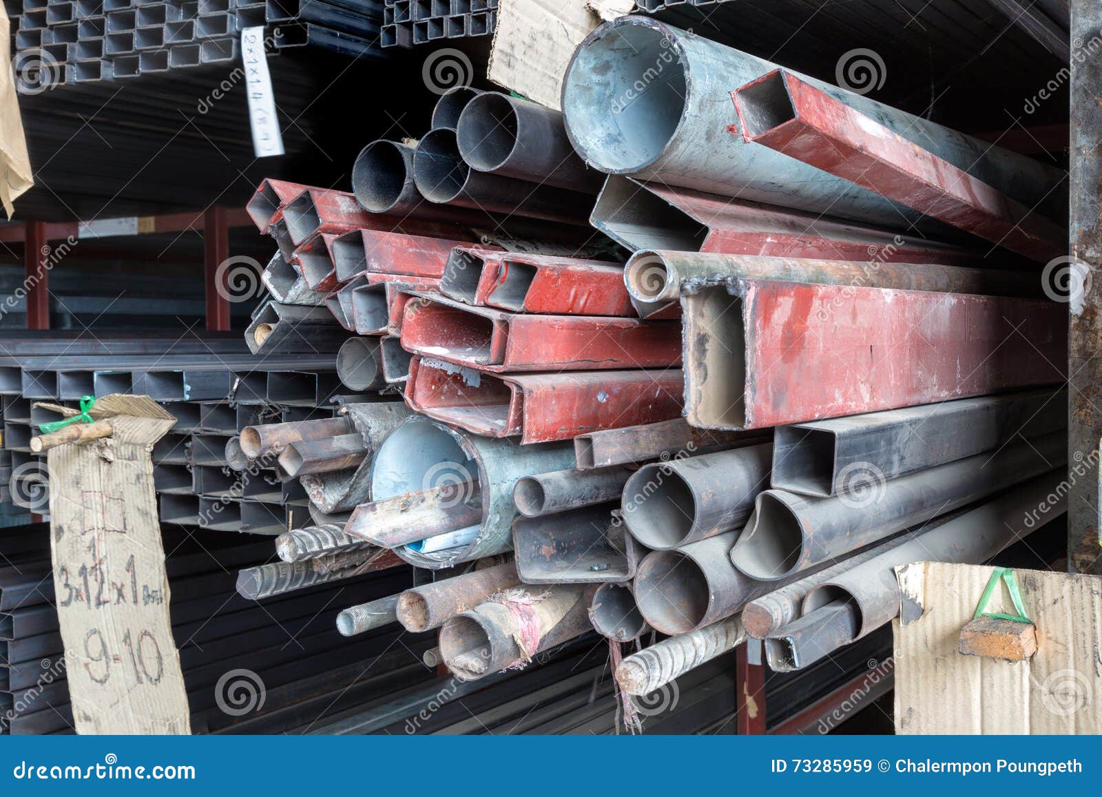 Racks of Construction Steel Pipes Stock Image - Image of pipe, size ...