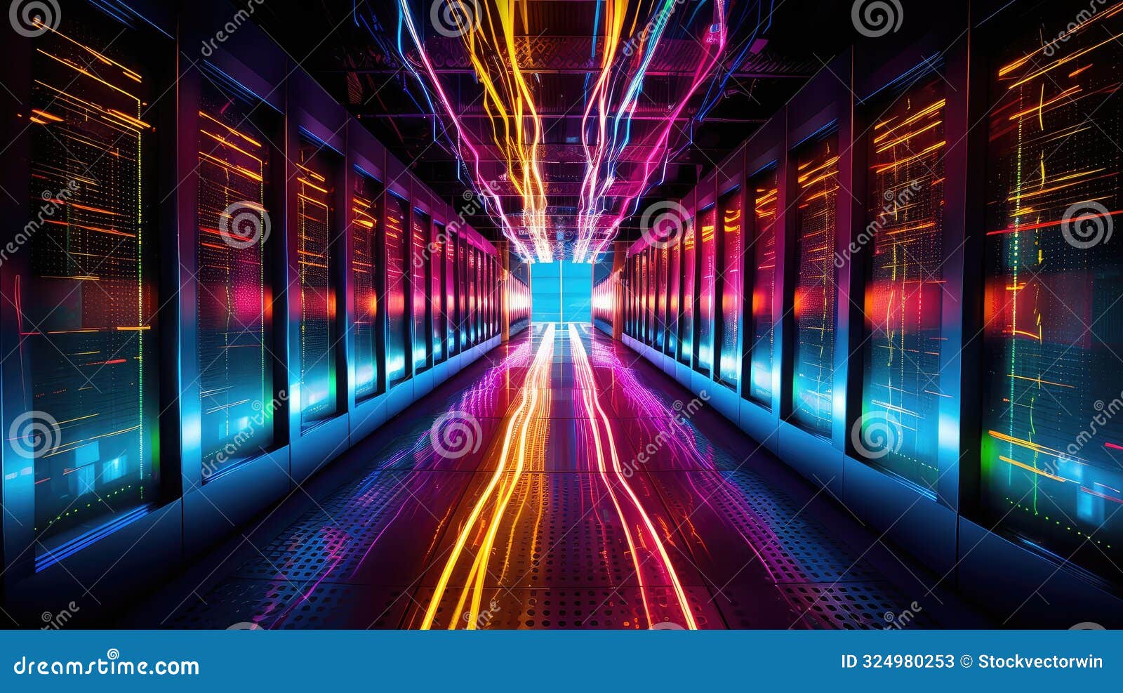 Racks data center light stock illustration. Illustration of processing ...