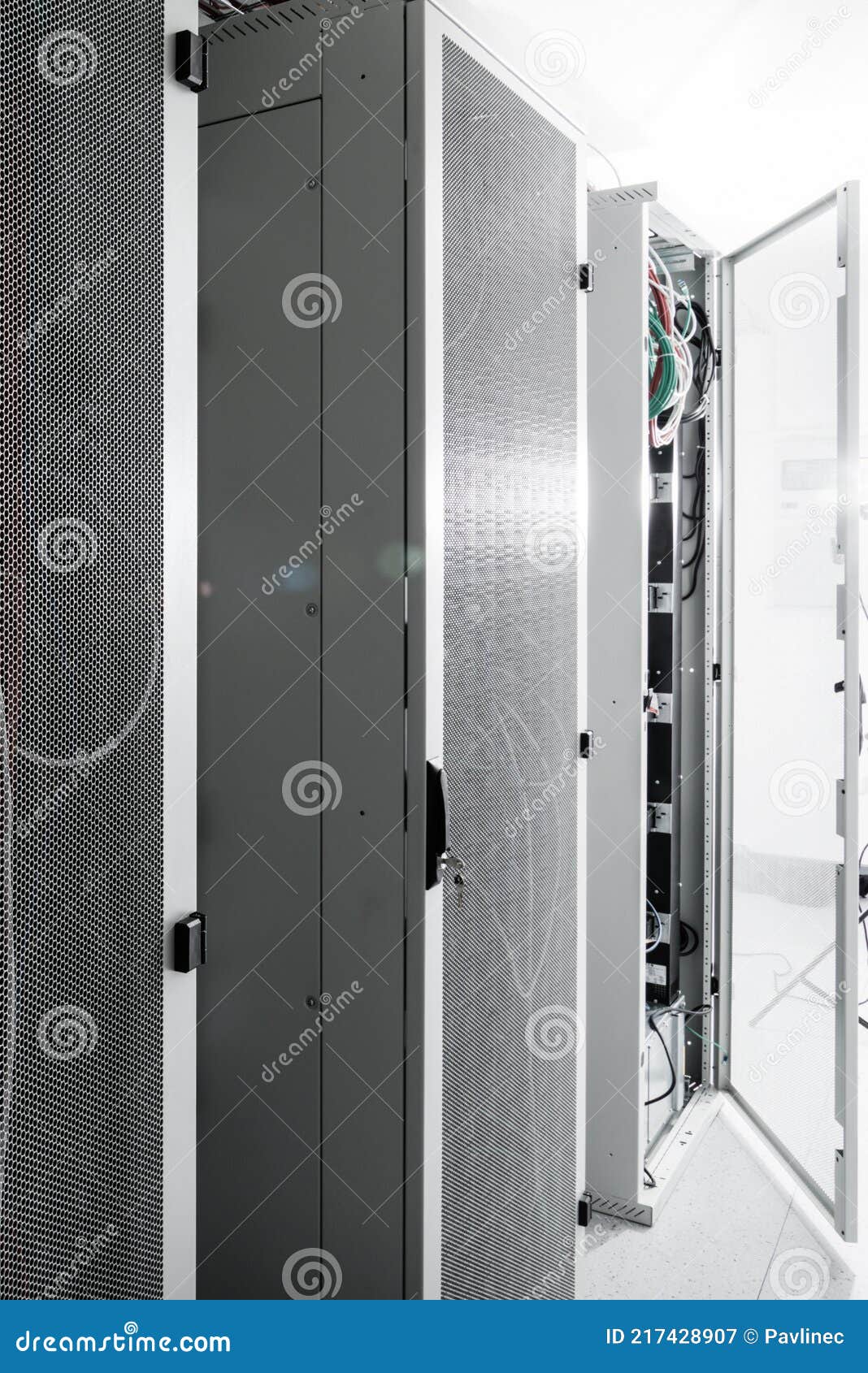 Racks Filled with Computer Hardware Inside Internet Datacenter Stock ...