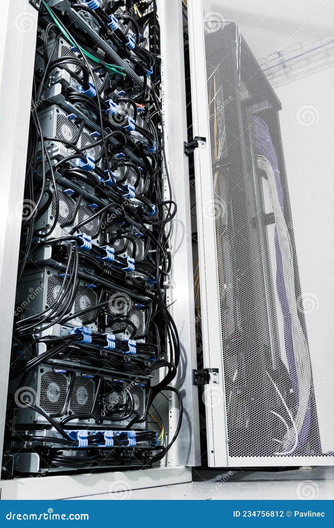 Racks Filled with Computer Hardware Inside Internet Datacenter Stock ...