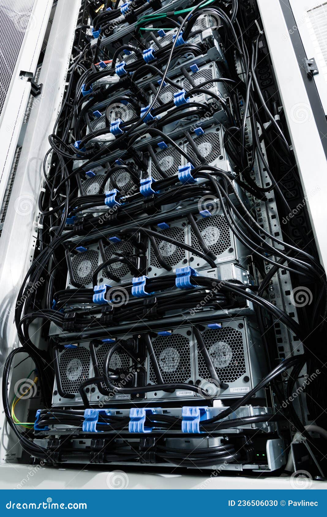Racks Filled with Computer Hardware Inside Internet Datacenter Stock ...