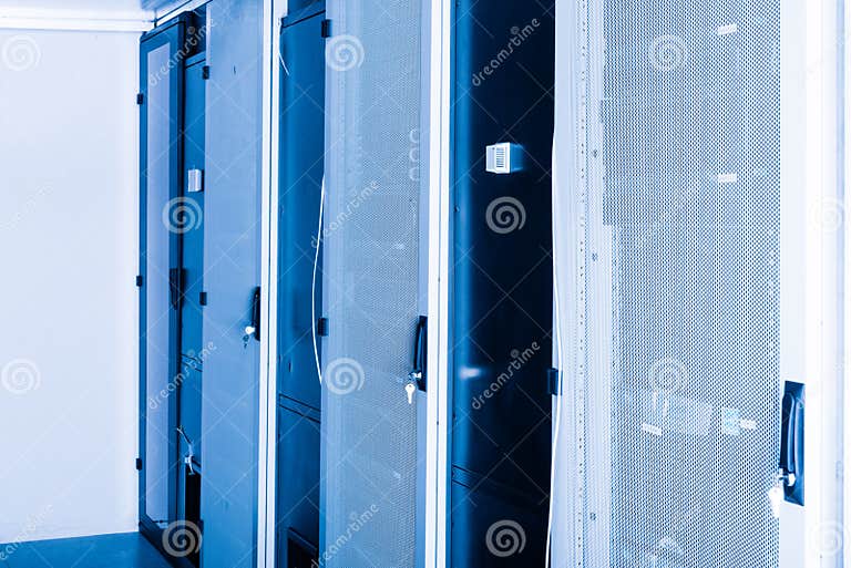 Racks Filled with Computer Hardware Inside Internet Datacenter Stock ...