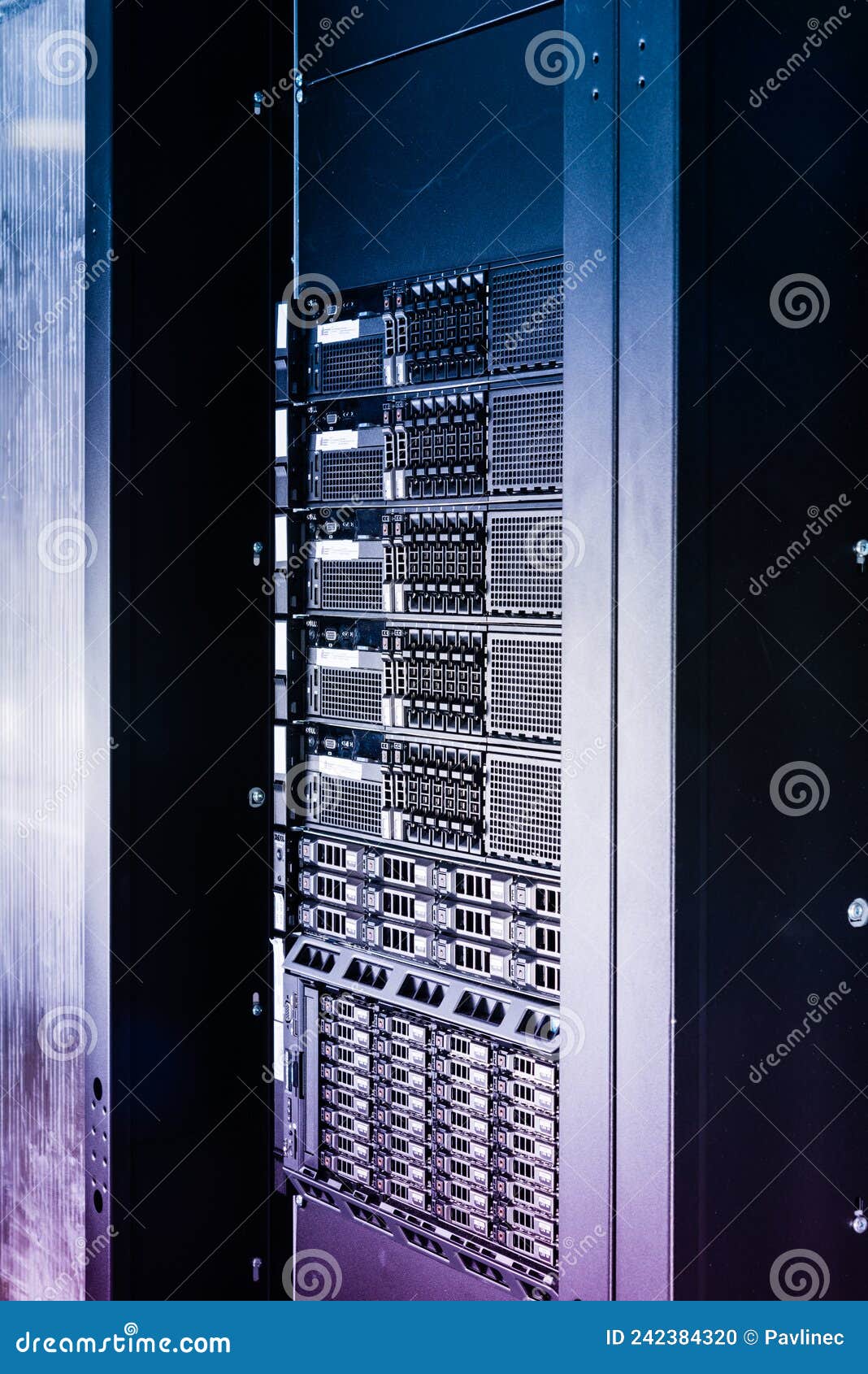 Racks Filled with Computer Hardware Inside Internet Datacenter Stock ...