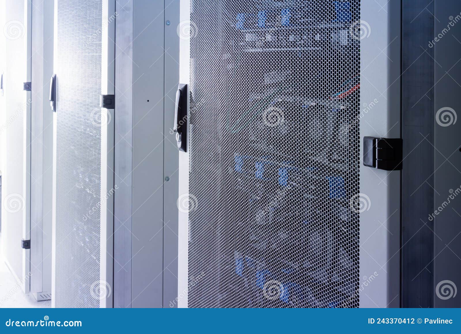 Racks Filled with Computer Hardware Inside Internet Datacenter Stock ...