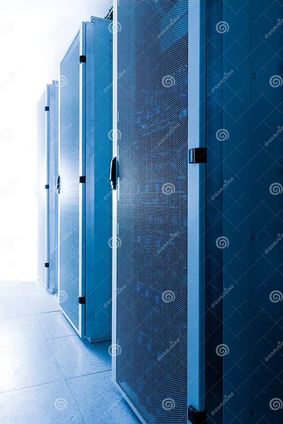 Racks Filled with Computer Hardware Inside Internet Datacenter Stock ...