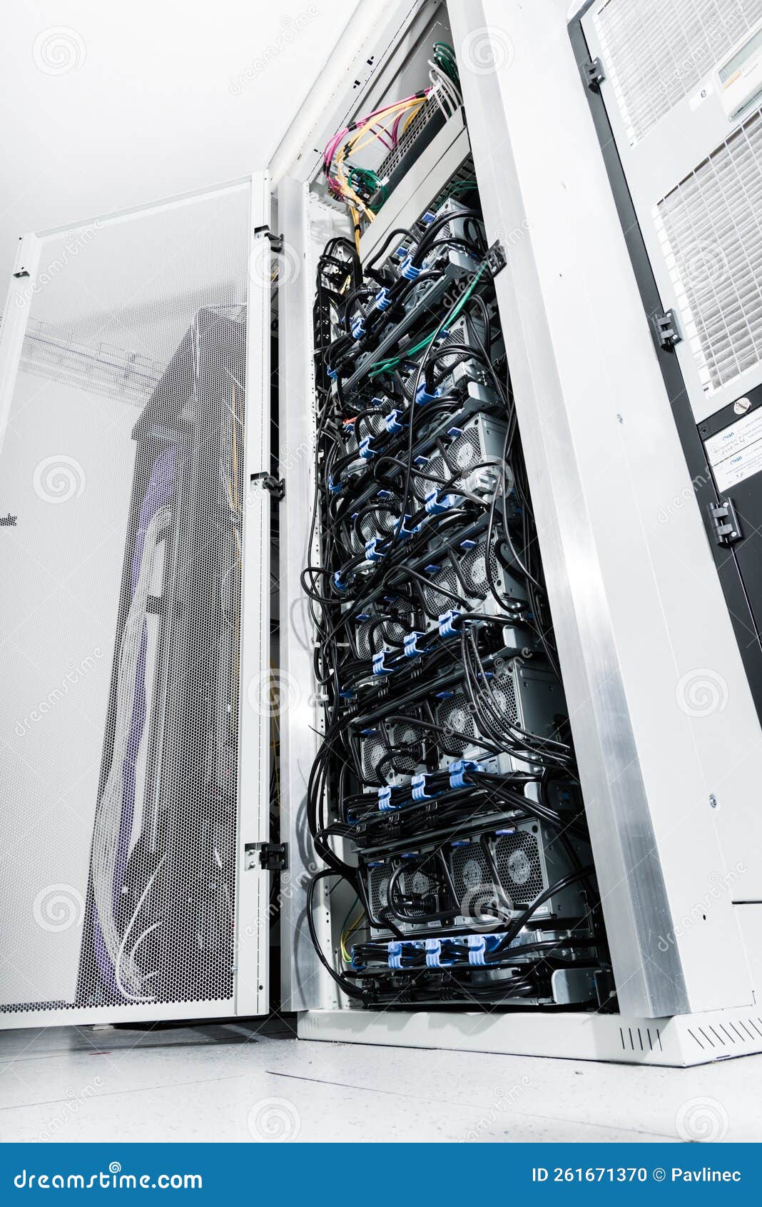 Racks Filled with Computer Hardware Inside Internet Datacenter Stock ...