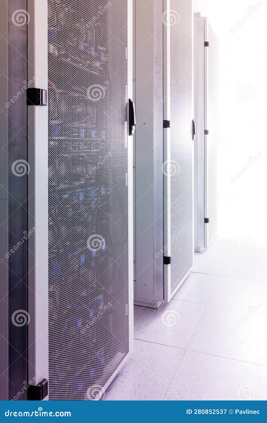 Racks Filled with Computer Hardware Inside Internet Datacenter Stock ...