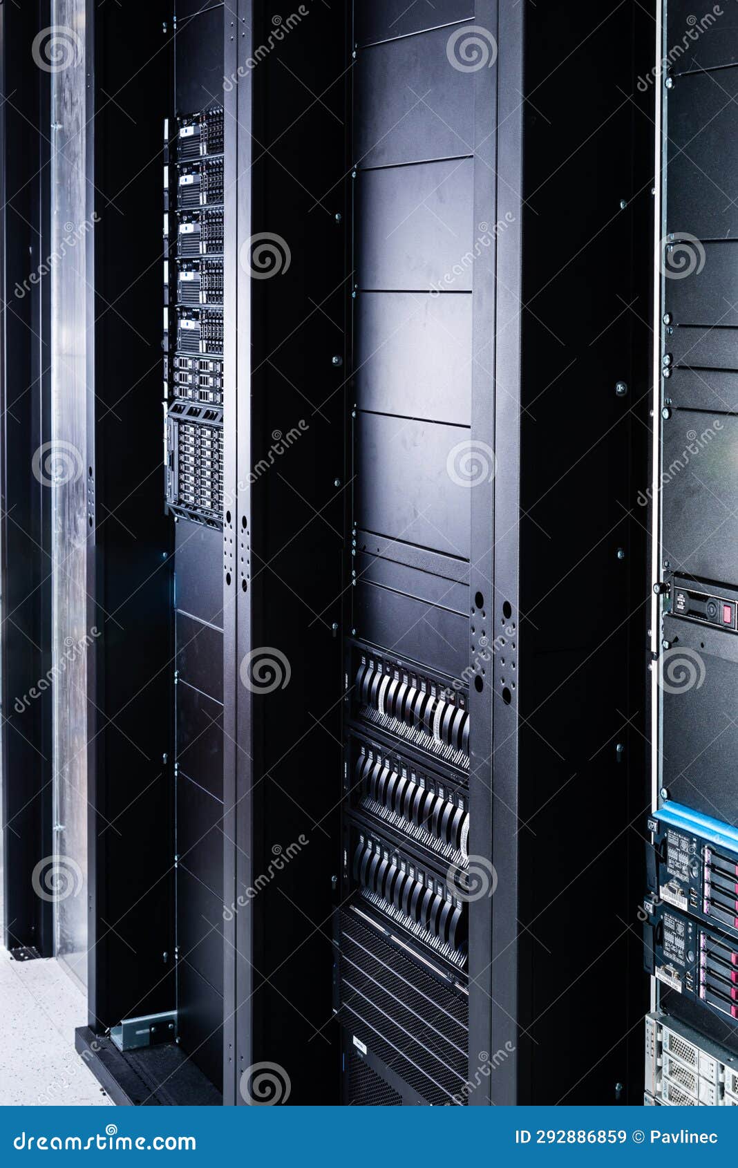 Racks Filled with Computer Hardware Inside Internet Datacenter Stock ...