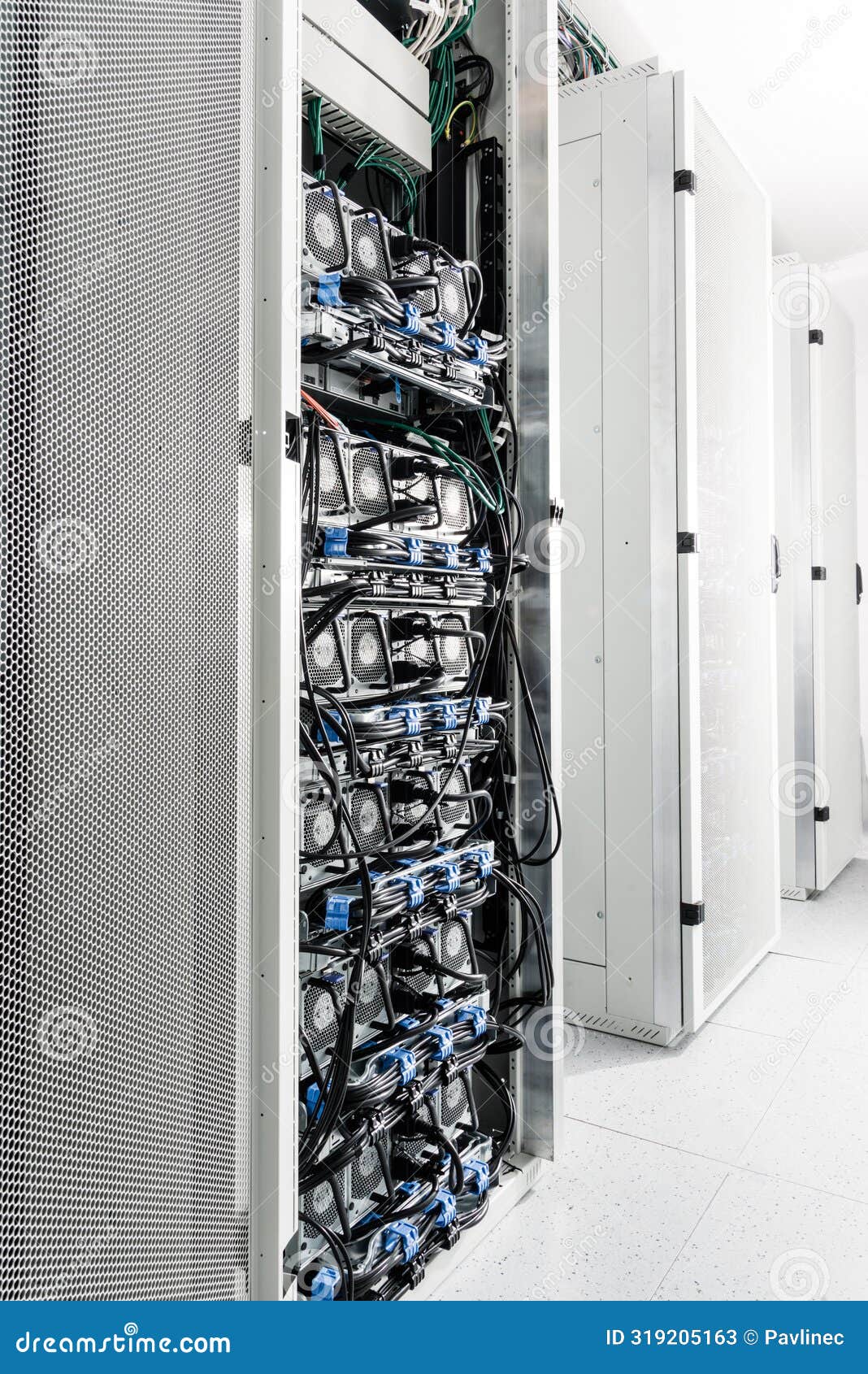 Racks Filled with Computer Hardware Inside Internet Datacenter Stock ...