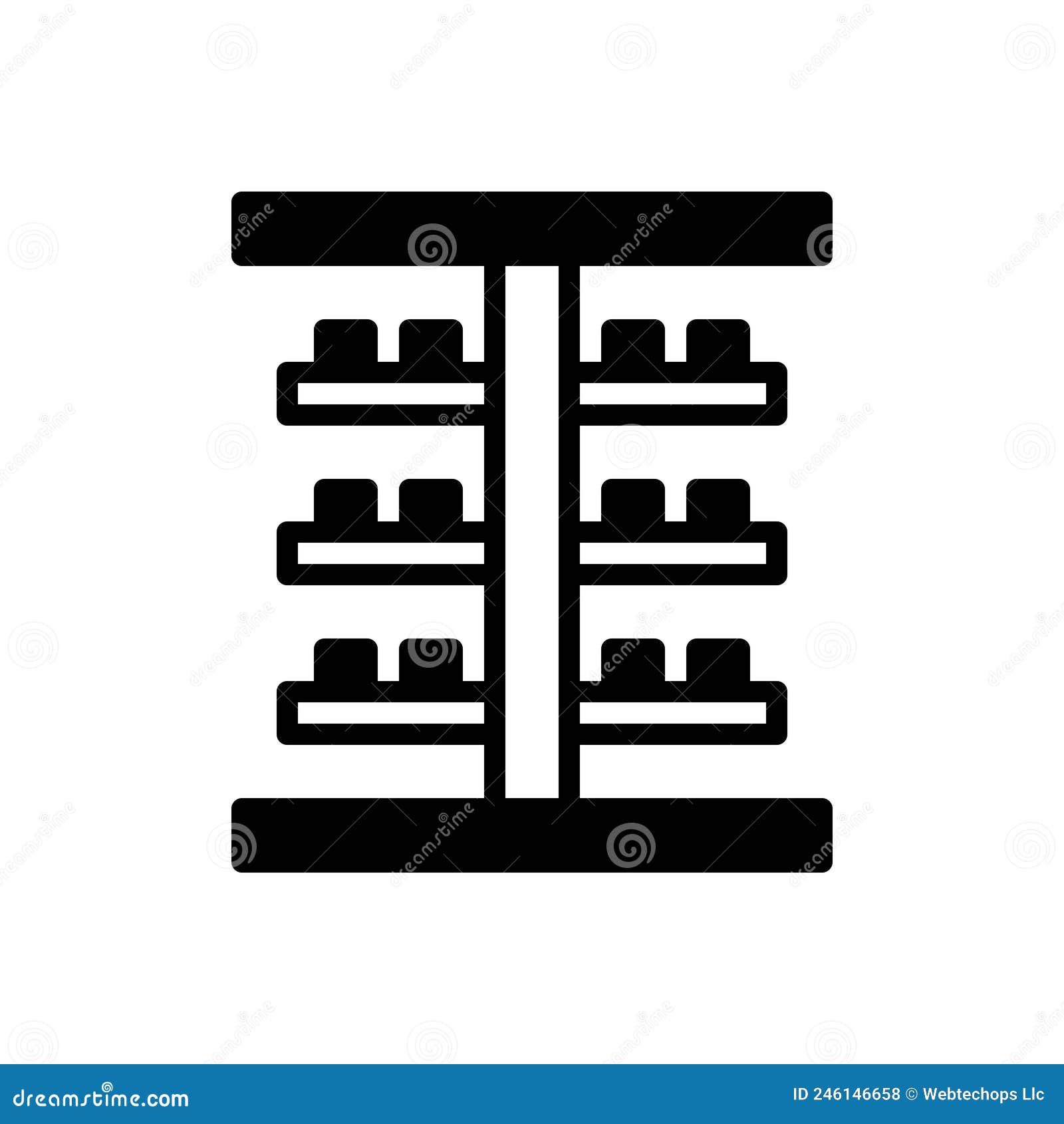 Black Solid Icon for Racks, Product and Equipment Stock Vector ...