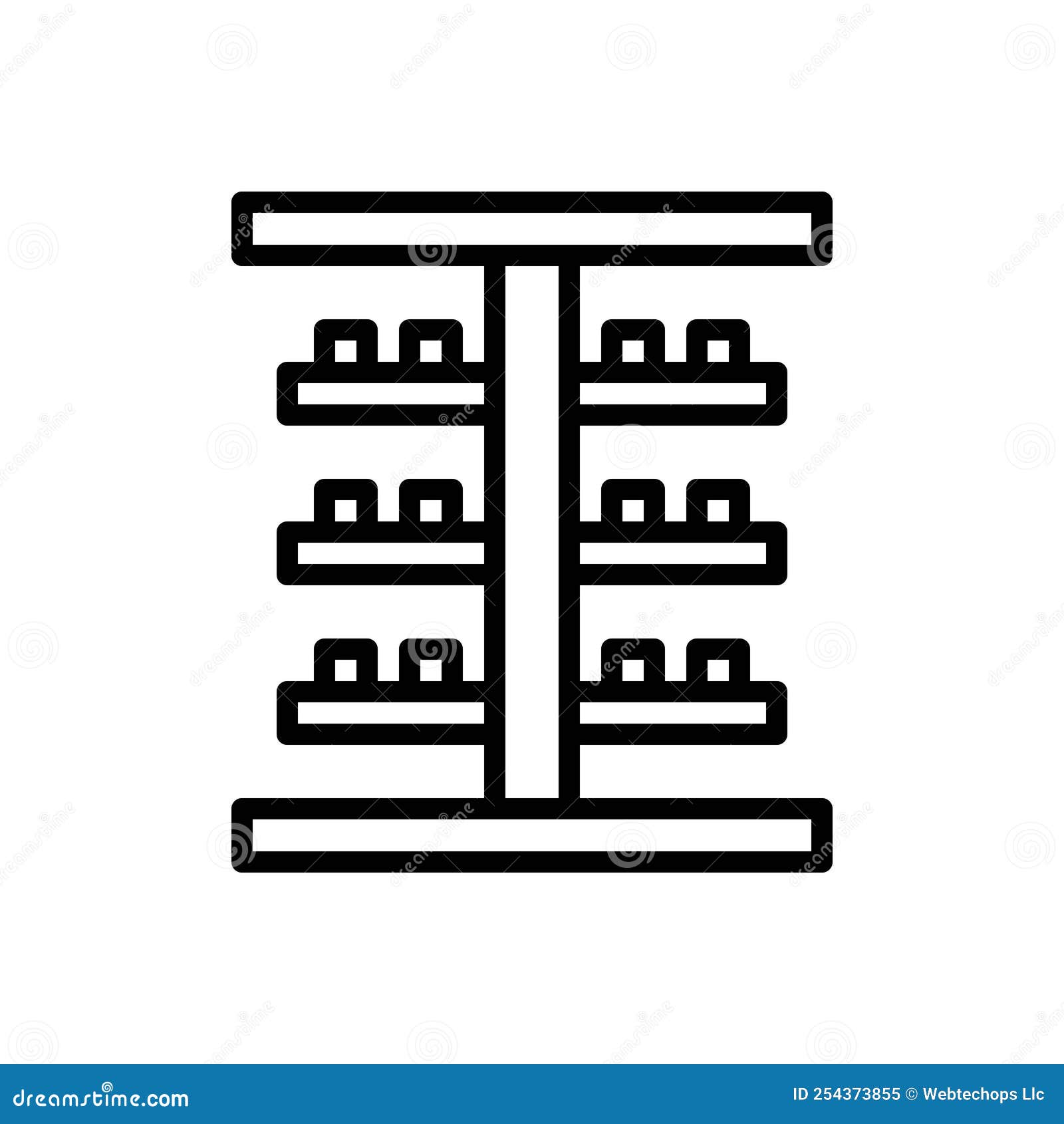 Black Line Icon for Racks, Product and Equipment Stock Illustration ...