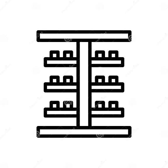Black Line Icon for Racks, Product and Equipment Stock Illustration ...