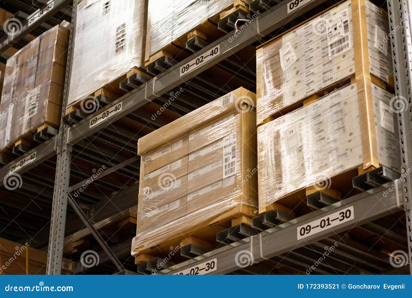Racks with Large Boxes, Storage Warehouse. Room for Storing Parcels ...