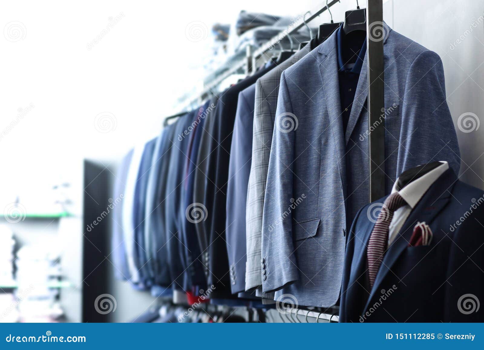 Racks with Male Clothes in Boutique Stock Image - Image of clothes ...