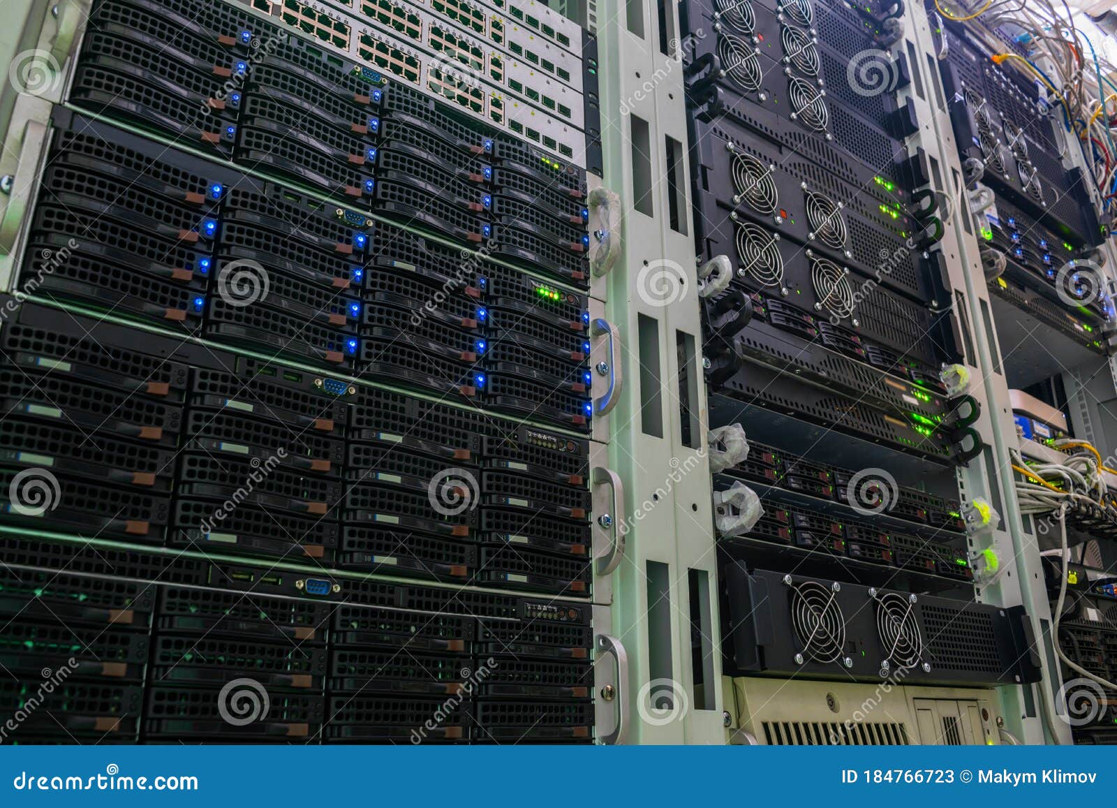 Racks with Powerful Servers are in the Data Center. the Computer ...